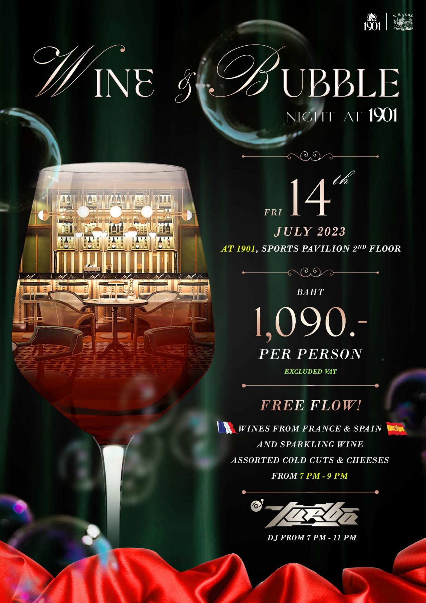 WINE & BUBBLE NIGHT AT 1901 – The Royal Bangkok Sports Club | RBSC ...