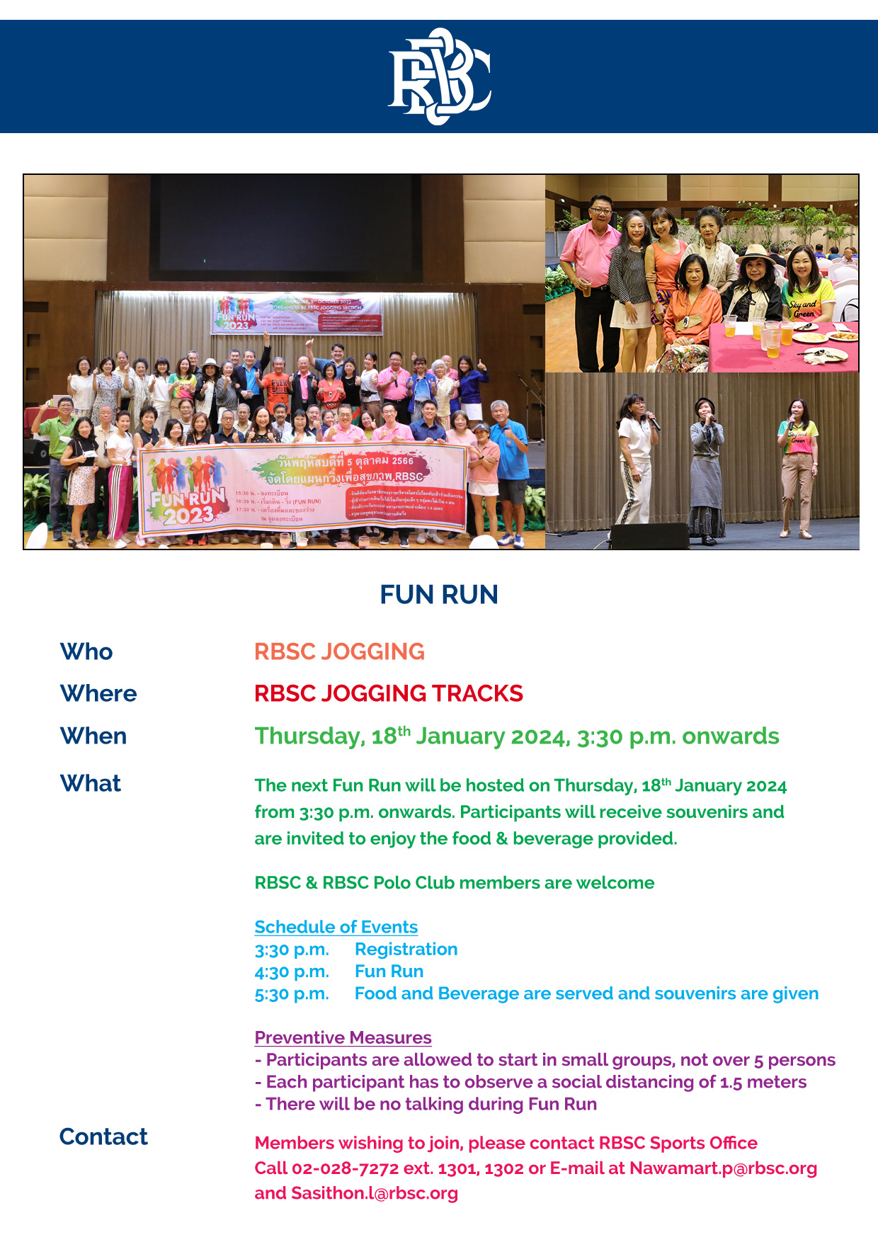 RBSC FUN RUN – JANUARY 2024 – The Royal Bangkok Sports Club | RBSC ...