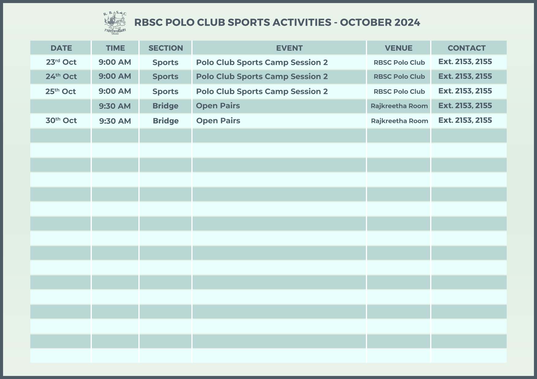 RBSC and RBSC Polo Club Activities : October 2024 – The Royal Bangkok ...