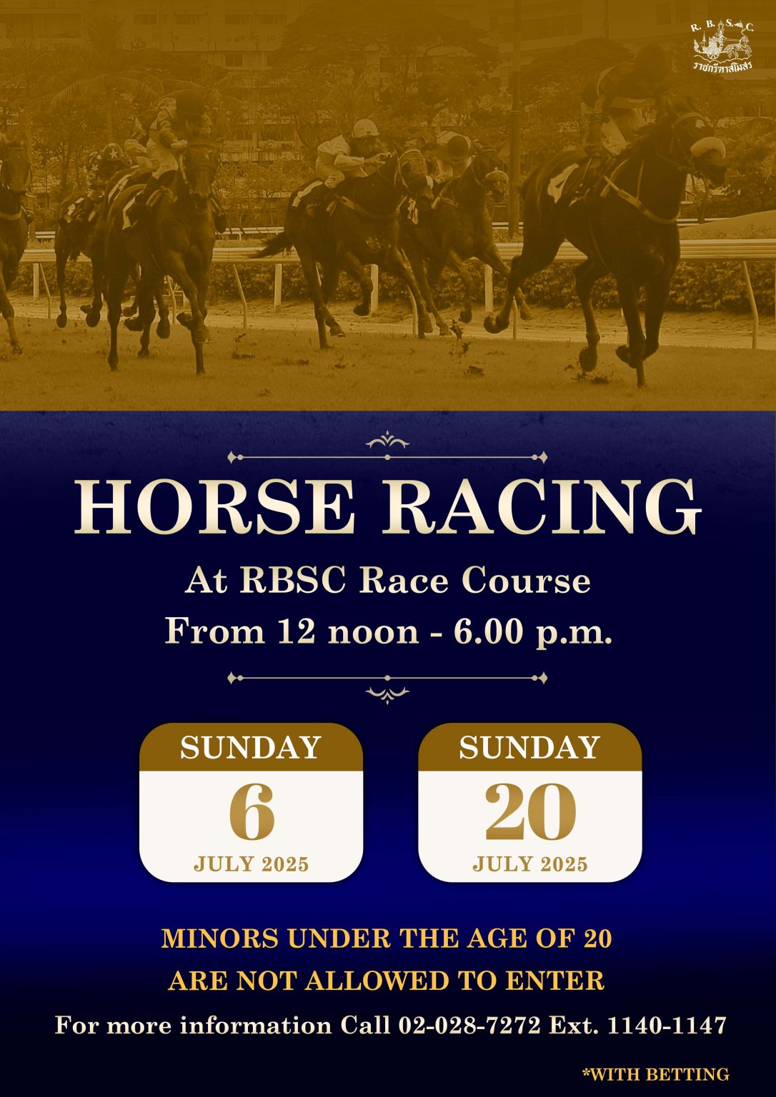HORSE RACING IN JULY – The Royal Bangkok Sports Club | RBSC Official ...