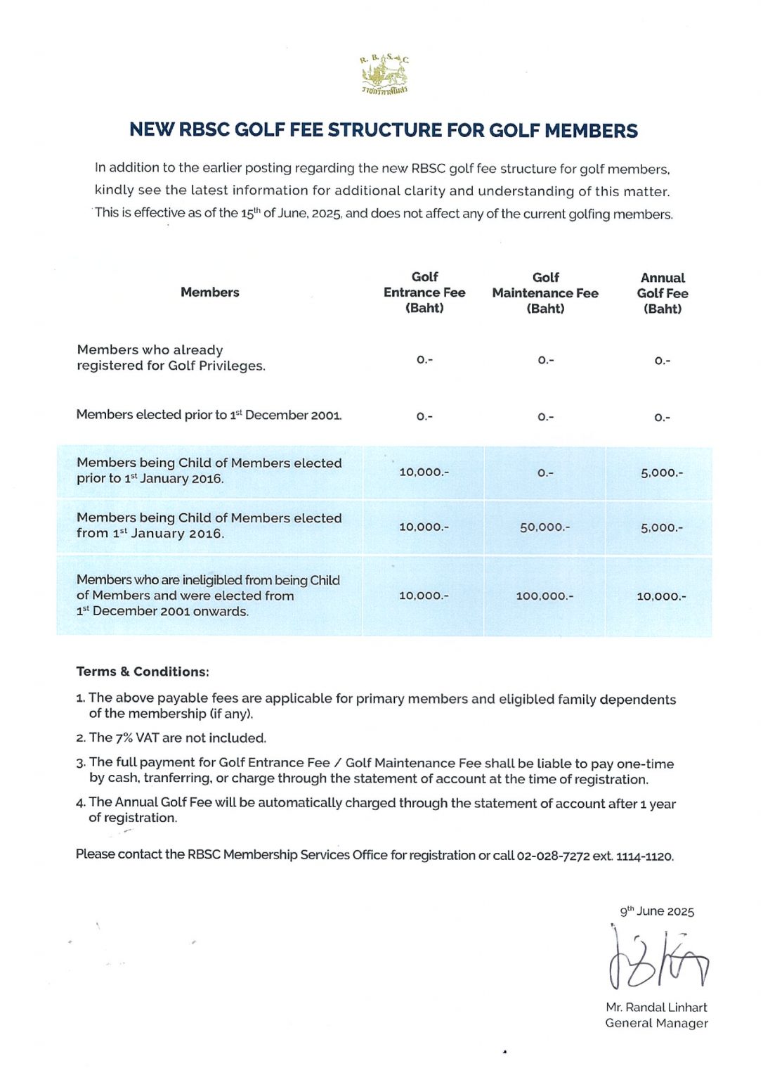 NEW RBSC GOLF FEE STRUCTURE FOR NEW GOLF MEMBERS – The Royal Bangkok ...