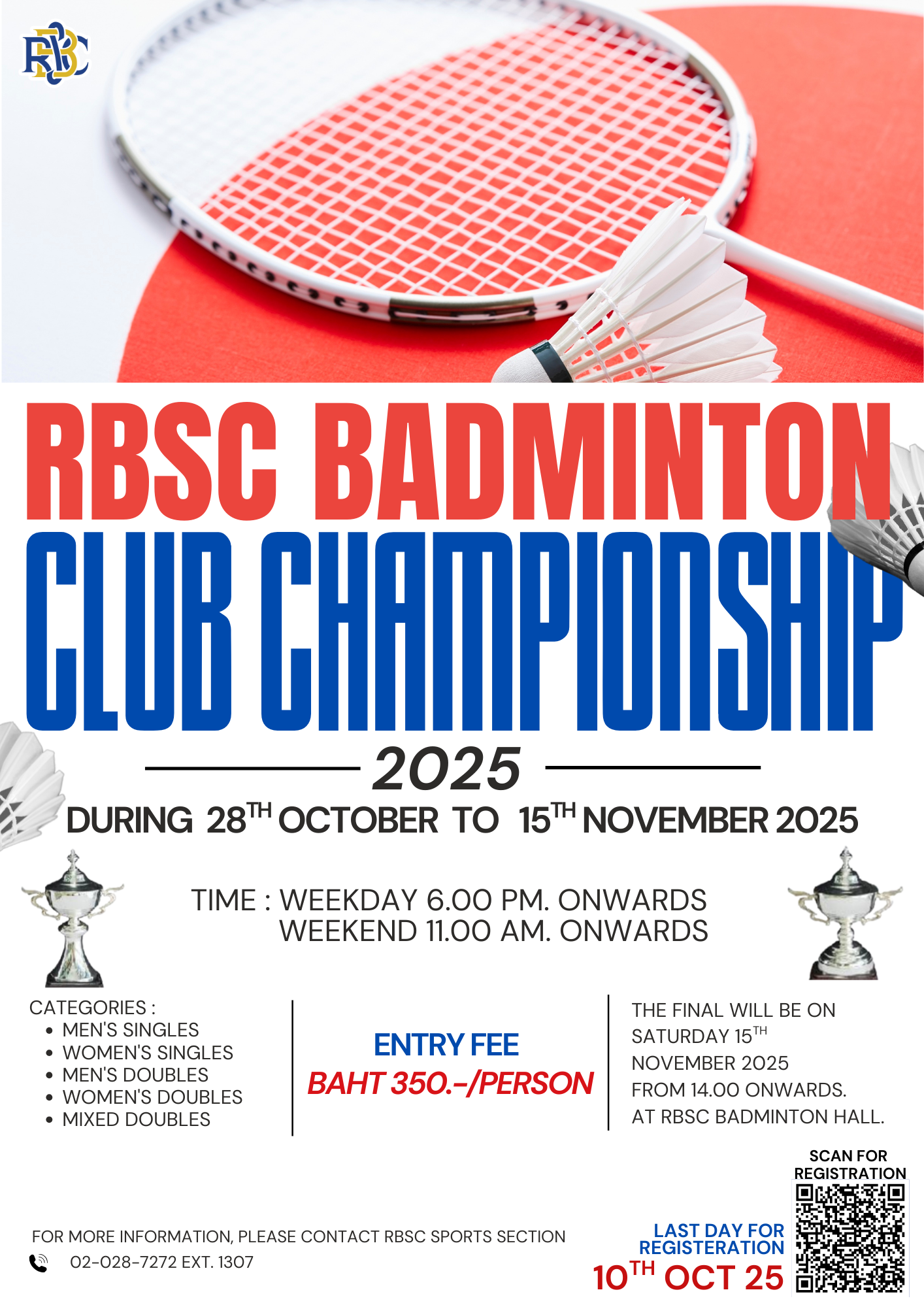 SPORTS NEWS :: THE 2nd RBSC BADMINTON CLUB CHAMPIONSHIP 2025 – The ...