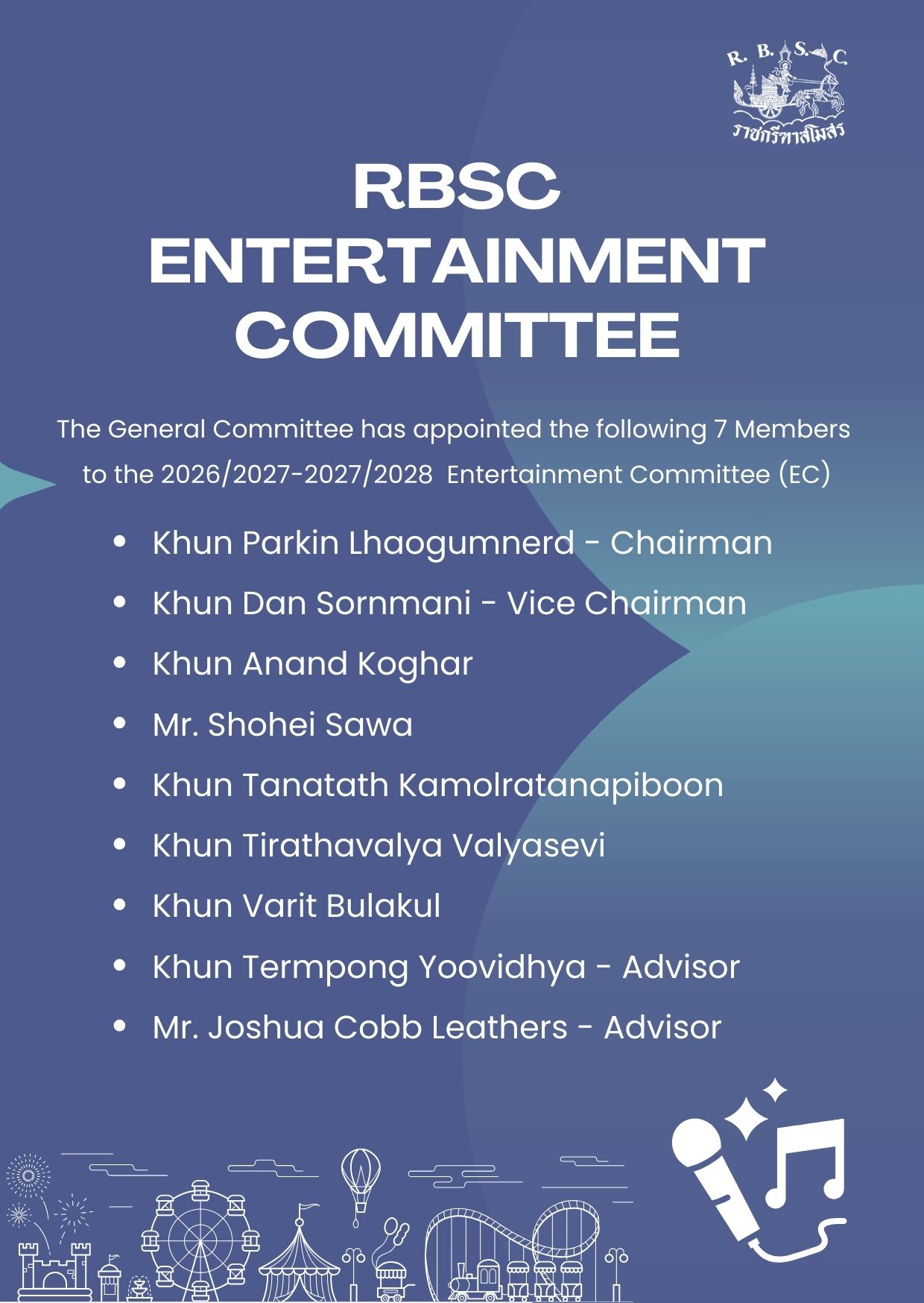 RBSC Entertainment Committee 2026/2027-2027/2028 – The Royal Bangkok ...
